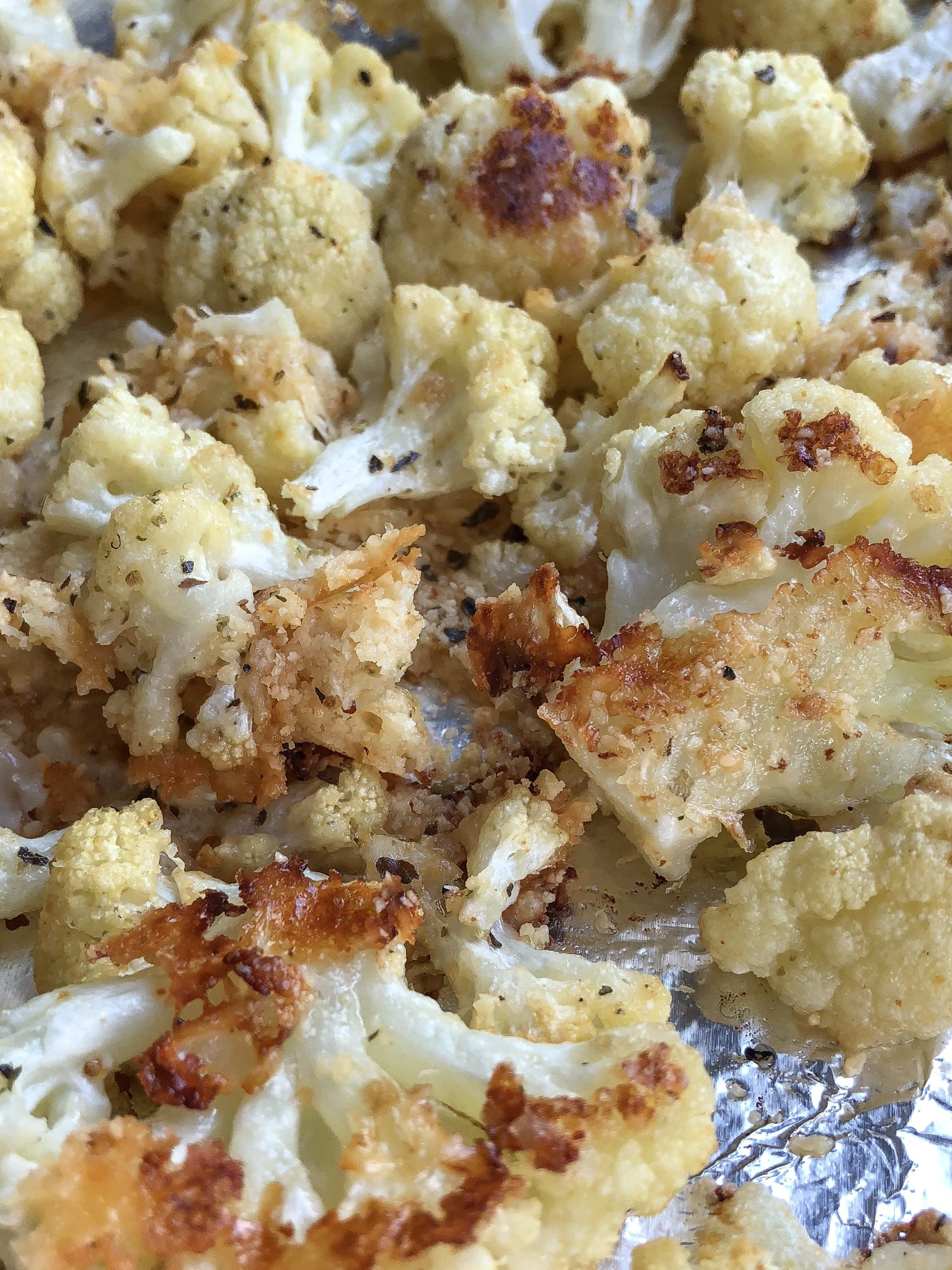 Roasted Garlic Parmesan Cauliflower - A Healthy Makeover