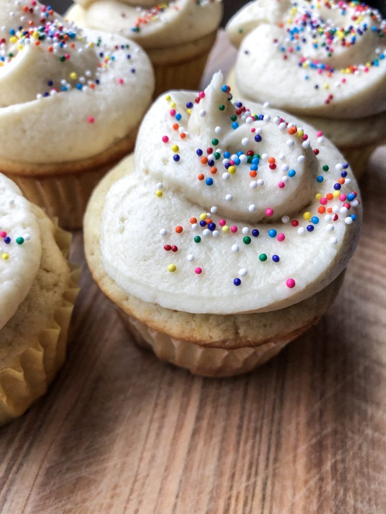 Vanilla Cupcakes with Vanilla Buttercream Frosting - A Healthy Makeover